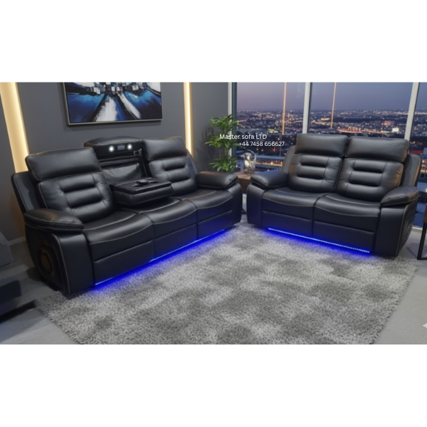 3+2 Seater Recliner Sofa Set with Bluetooth Speakers – Master sofa ltd